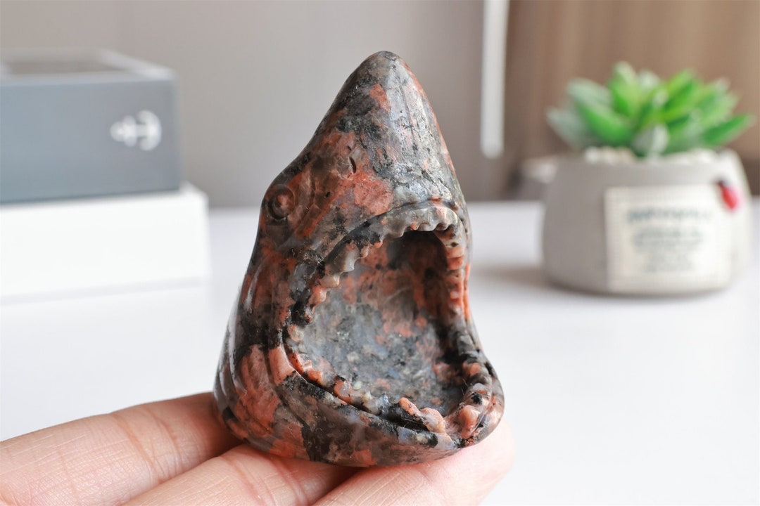 2.4 Natural Red Spectrolite Sharkquartz Crystal Skullhand Carving ...