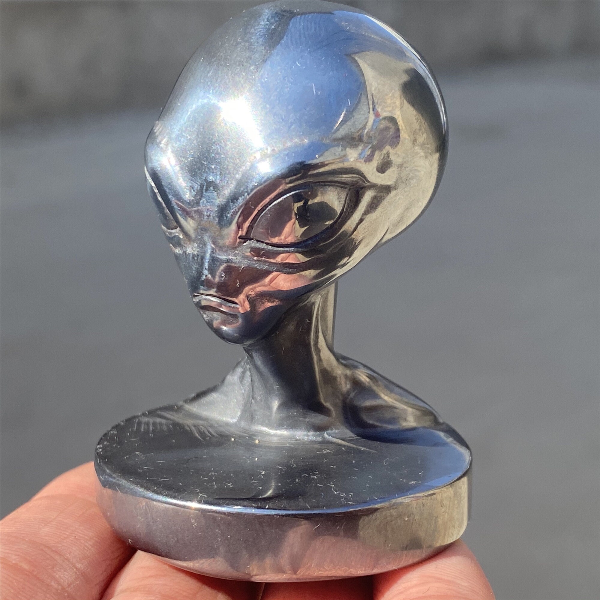 2.5 Carved Terahertz stone aliens skull Quartz Crystal | Etsy