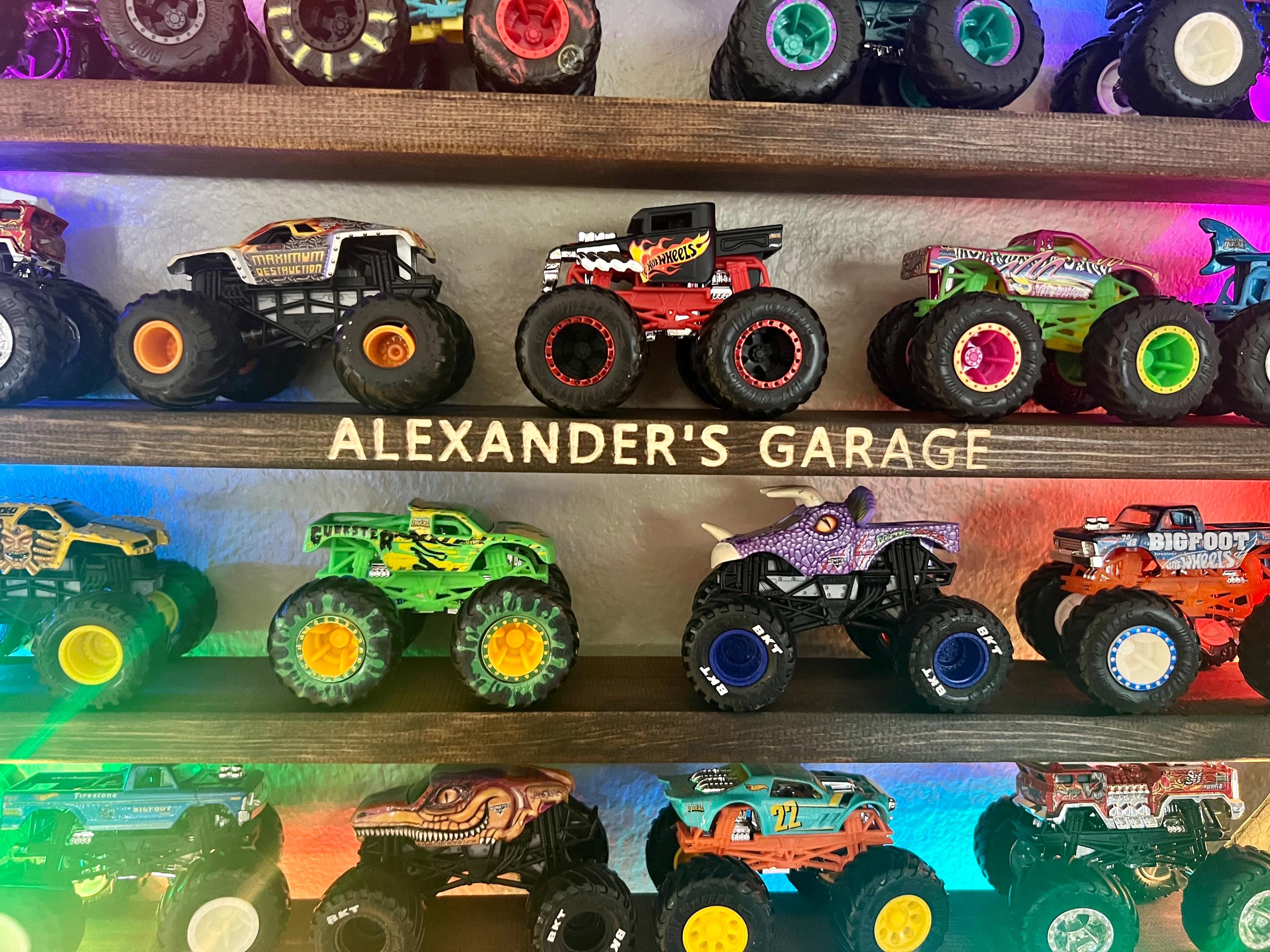 Original Personalized Monster Truck Tire Shelf || Monster Truck Case ...