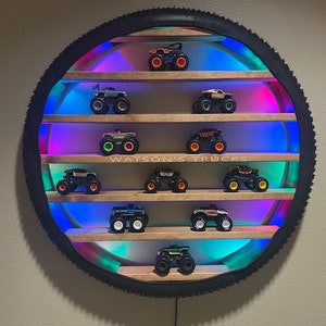 Original Personalized Monster Truck Tire Shelf || Monster Truck Case ...