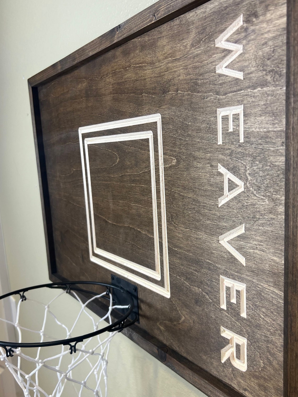 Personalized Basketball Goal || Custom Wood Indoor Wall Mounted ...