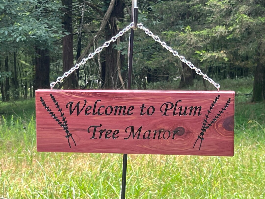 Custom Carved Cedar Welcome Sign: Personalized House Number Plaque - Etsy