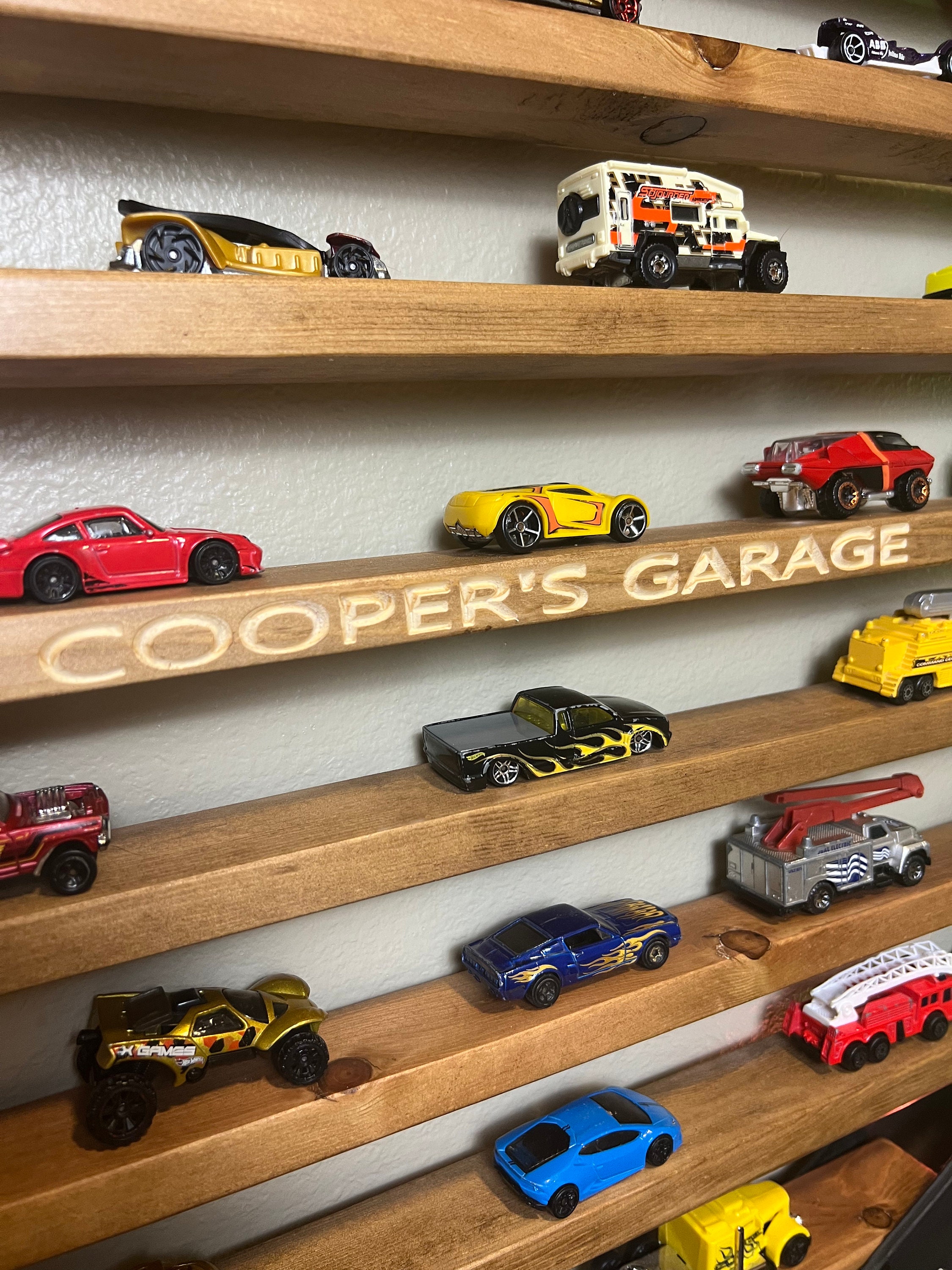 29" Original Personalized Tire Shelf || Toy Car Display || Toy Train ...