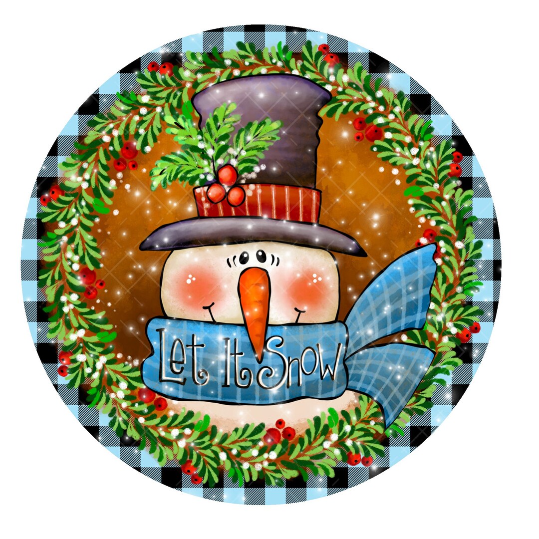 Let It Snow Snowman Wreath Sign, Metal Wreath Sign, Signs for Wreaths ...