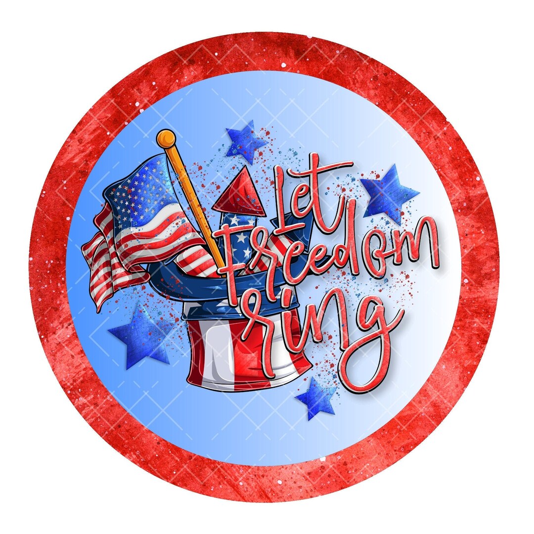 Let Freedom Ring Wreath Sign, Patriotic Wreath Sign, Metal Wreath Sign ...