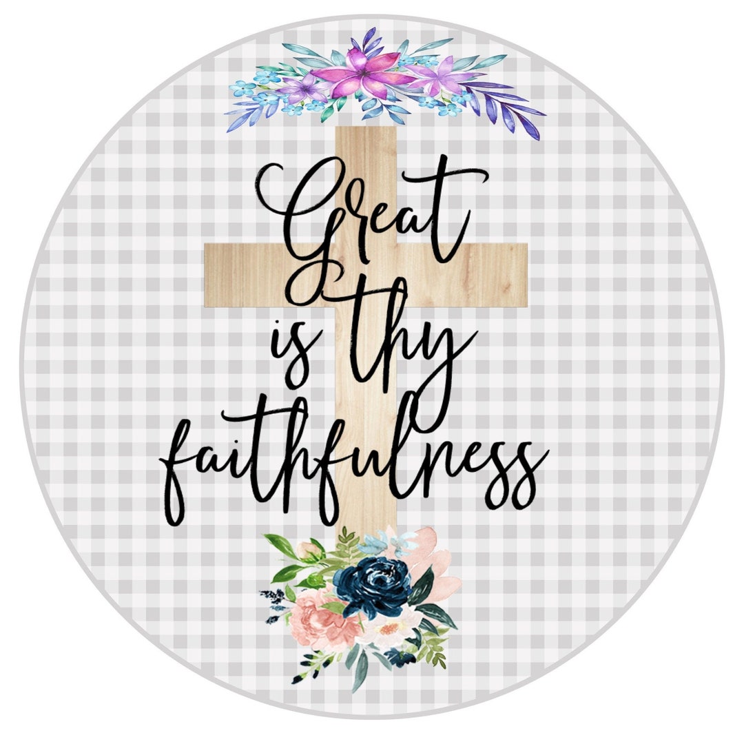 Great is Thy Faithfulness Sign, Wreath Sign, Wreath Attachment, Metal ...