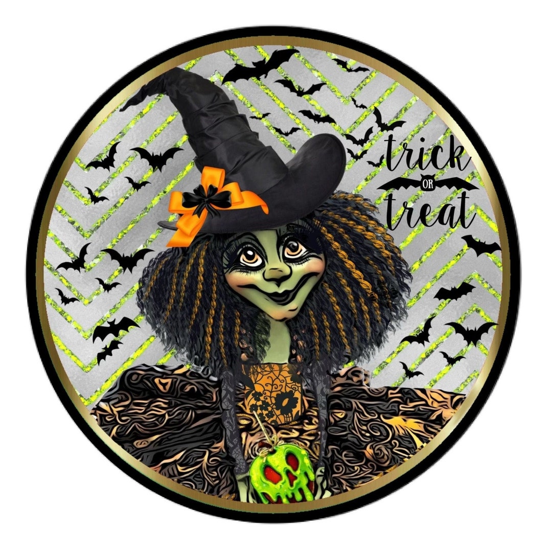 Witch Wreath Sign, Round Wreath Sign, Wreath Attachment, Metal Sign - Etsy