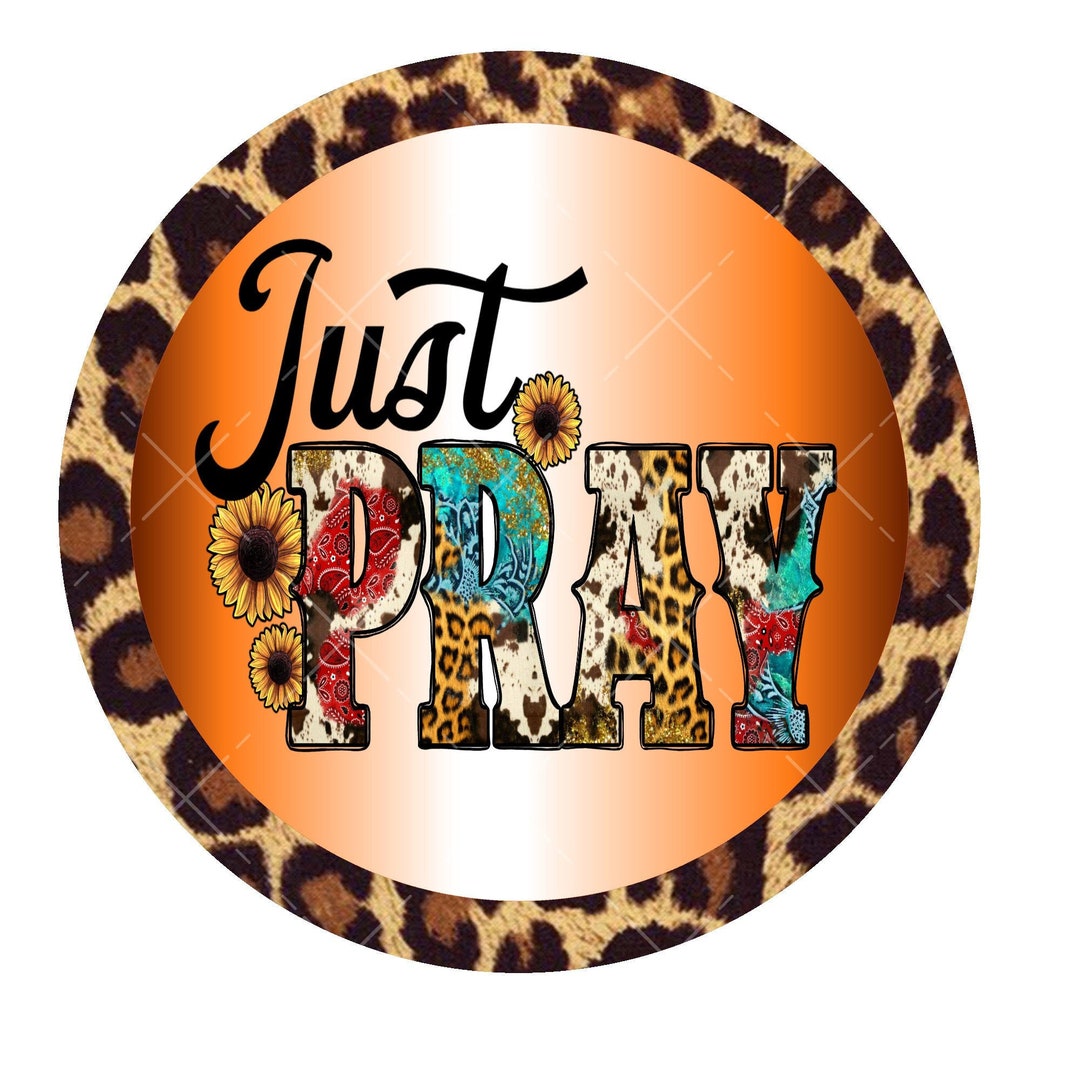 Just Pray Wreath Sign, Metal Wreath Sign, Round Wreath Sign, Signs for ...