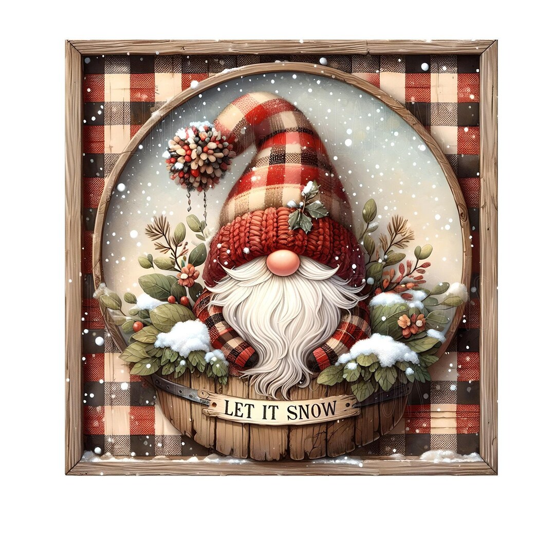 Santa Let It Snow Wreath Sign 10x10, Metal Wreath Sign, Door Decor ...