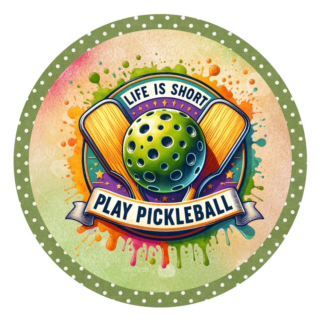 Play Pickleball Wreath Sign, Metal Wreath Sign, Door Decor, Round ...