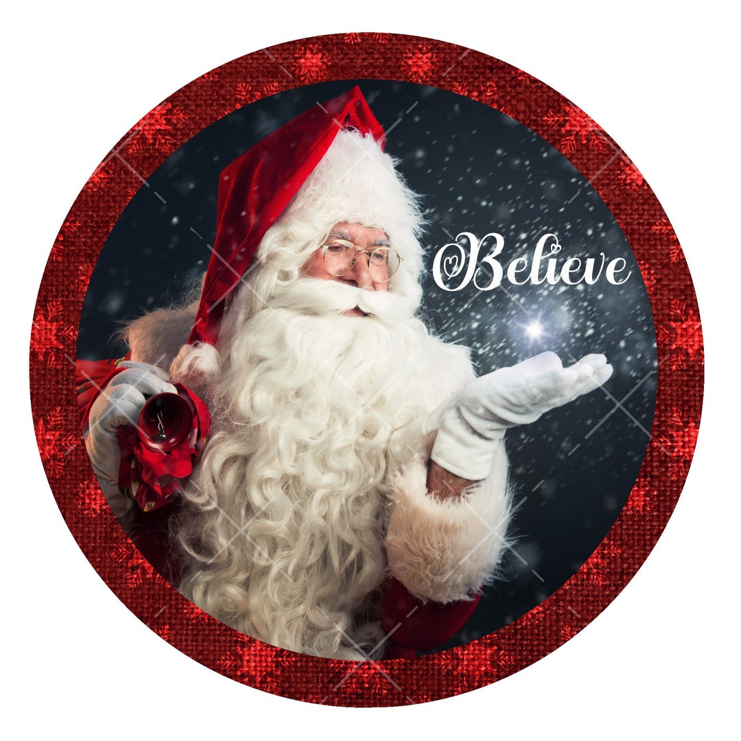 Santa Believe Wreath Sign, Metal Wreath Sign, Signs for Wreaths ...