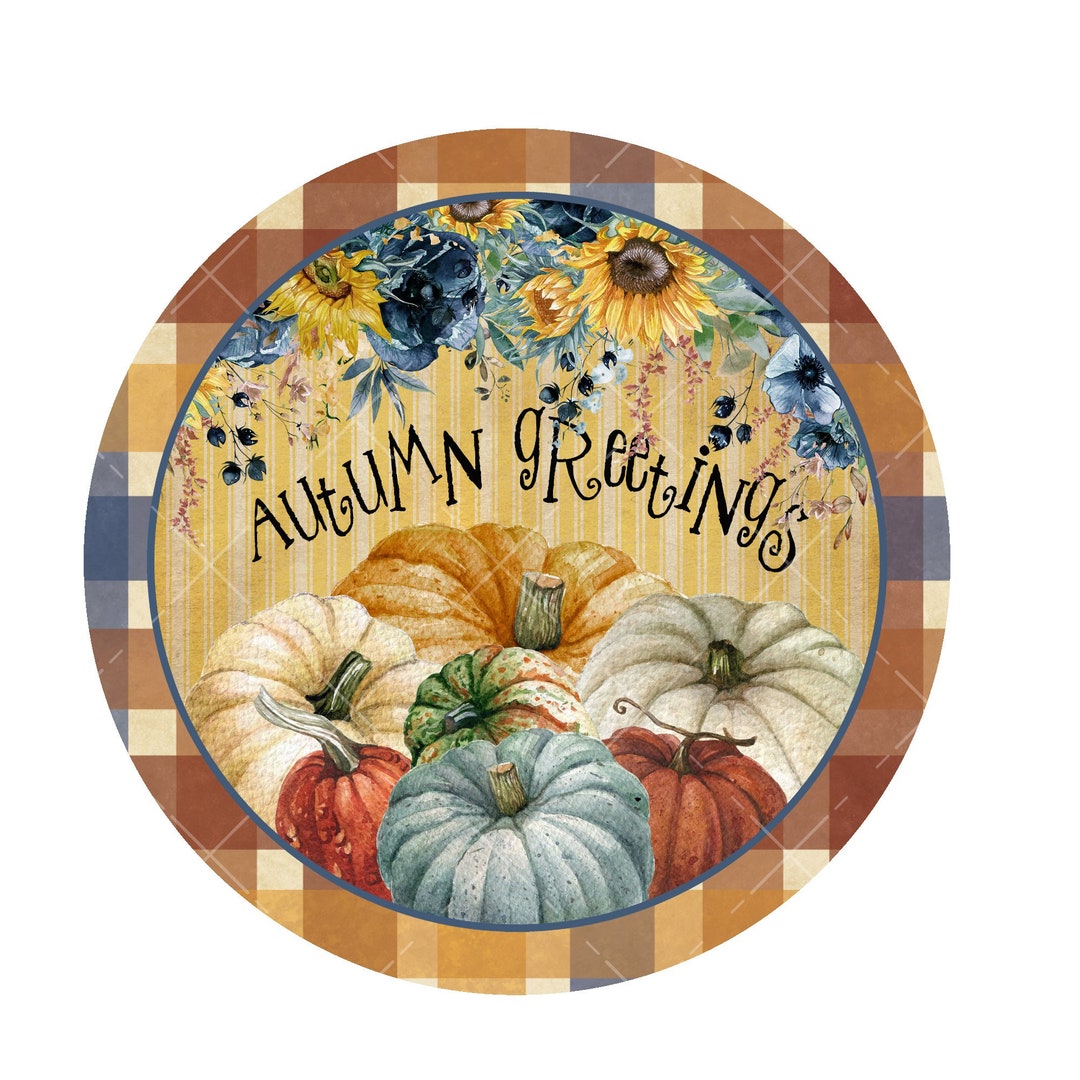 Autumn Greetings Wreath Sign, Signs for Wreaths, Metal Wreath Signs ...