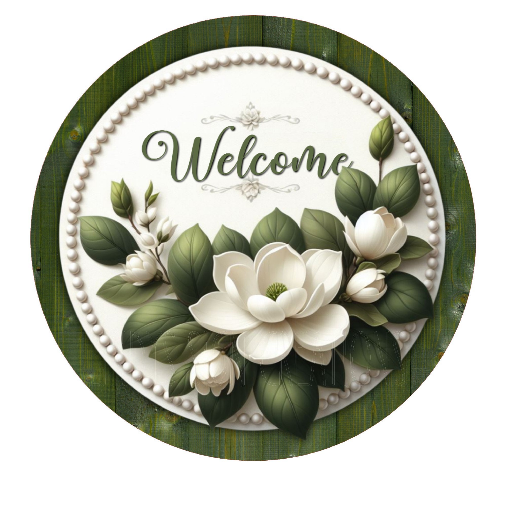 Welcome Magnolia Wreath Sign, Summer Wreath Sign, Farmhouse Sign ...