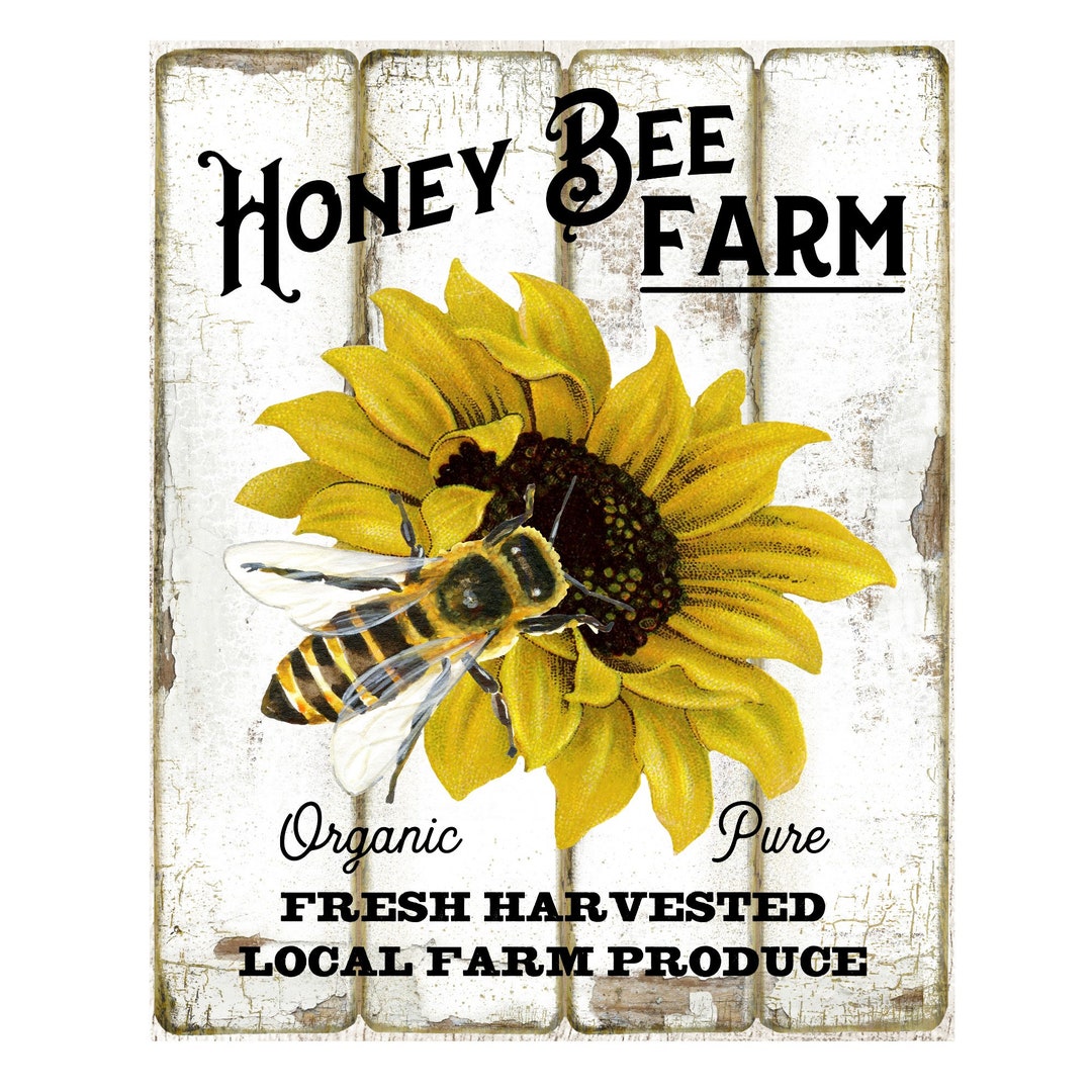 Honey Bee Farm Wreath Sign, Wreath Attachment, Summer Wreath Sign ...