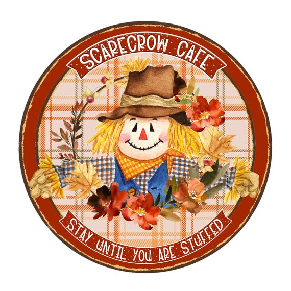 Scarecrow Fall Wreath Sign Metal Wreath Sign Signs for - Etsy