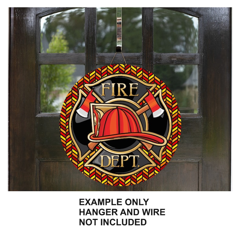 Wreath Sign Wreath Attachment Firefighter Wreath Sign Fire - Etsy