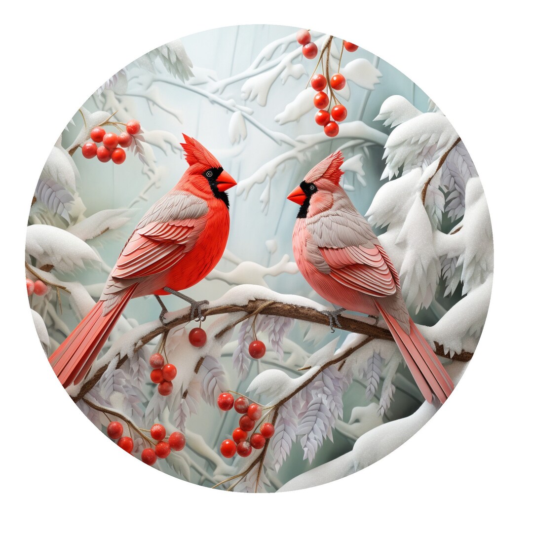 Cardinals Wreath Sign, Metal Wreath Sign, Signs for Wreaths, Round ...