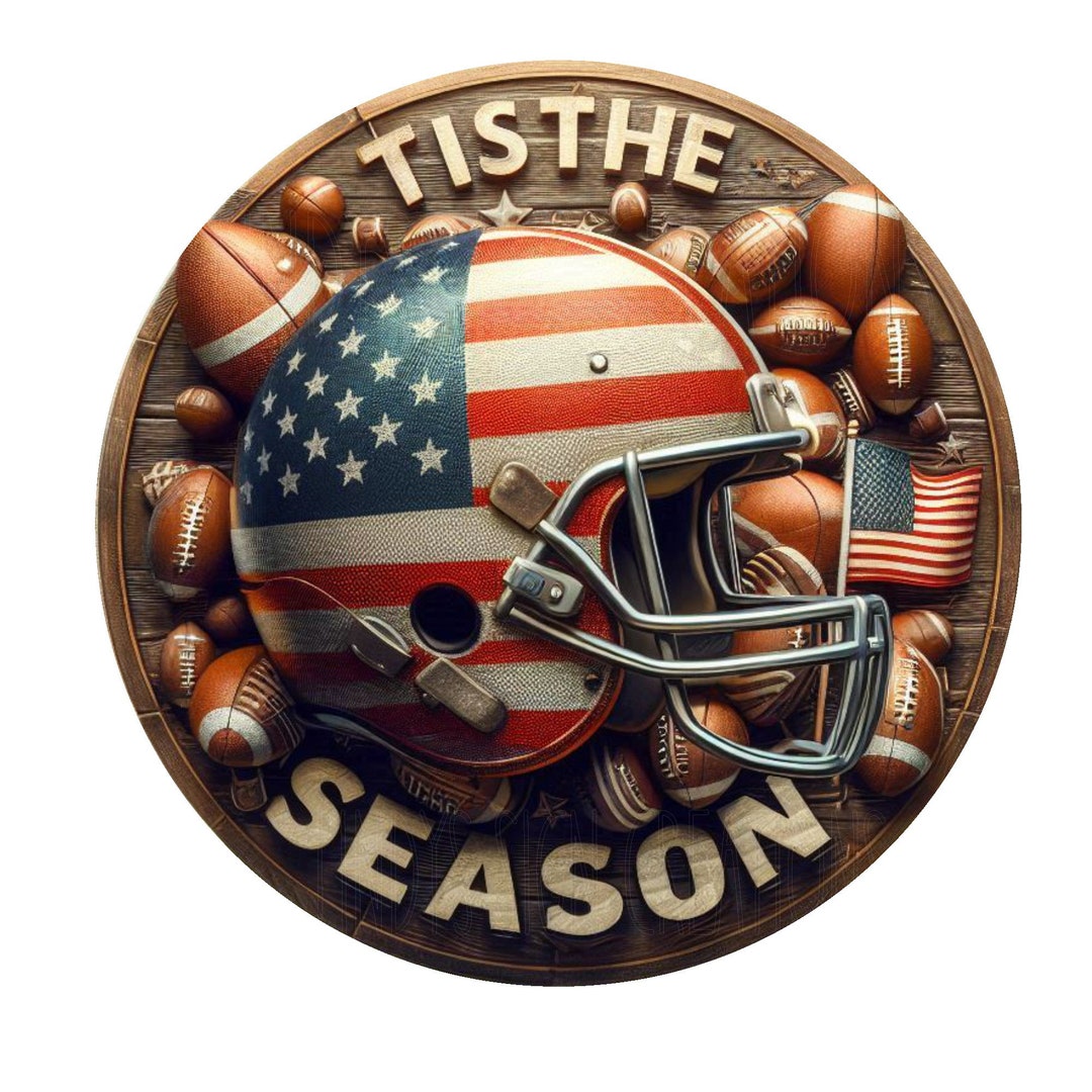 Football Tis the Season Wreath Sign, Metal Wreath Sign, Fall Wreath ...