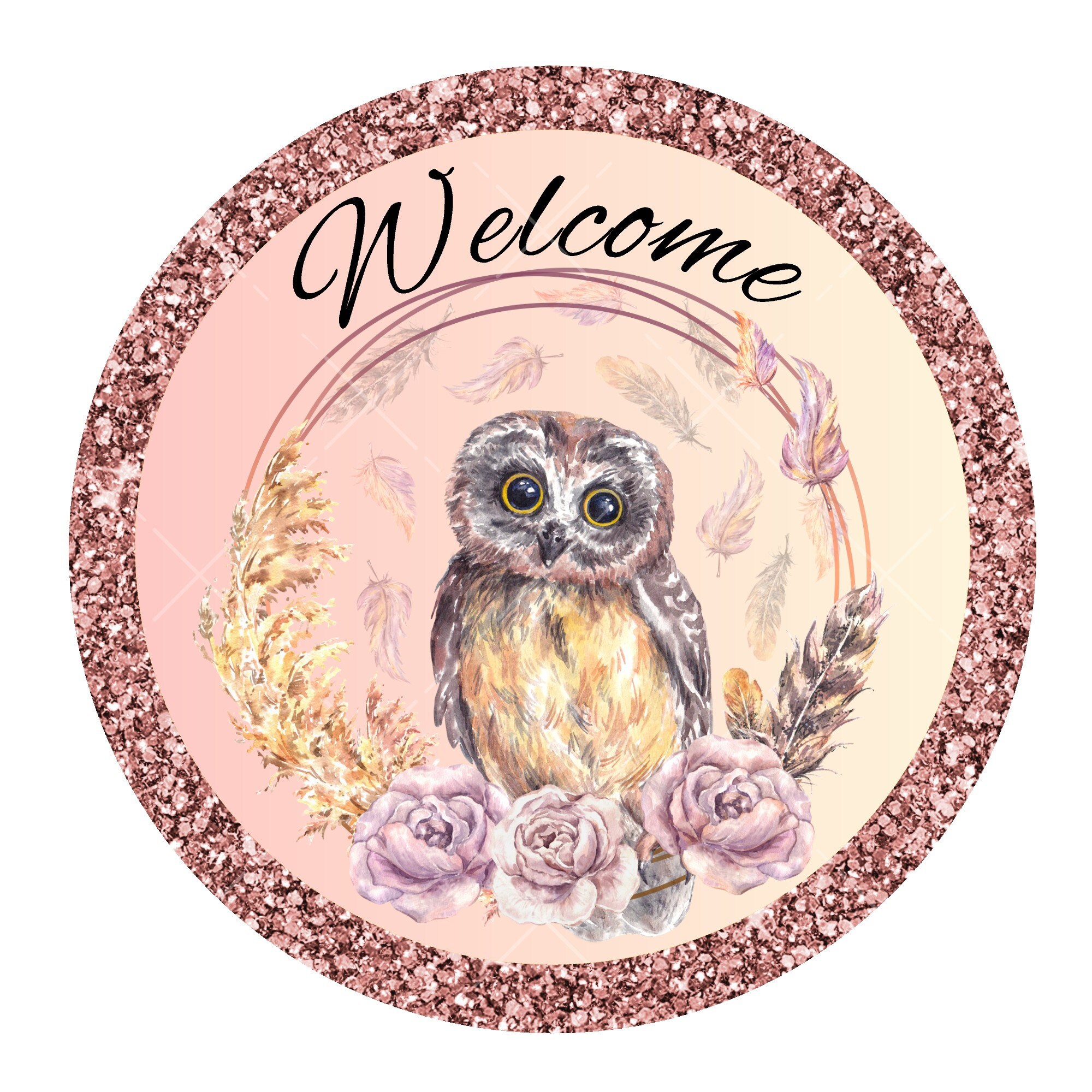 Welcome Owl Wreath Sign Metal Wreath Sign Signs for Wreaths - Etsy