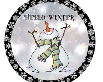 Hello Winter Metal Sign - Etsy