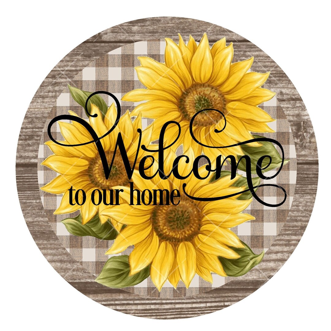 Welcome Wreath Sign, Metal Wreath Sign, Signs for Wreaths, Sunflower ...
