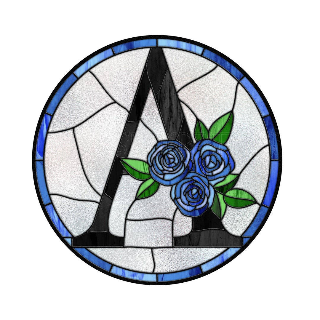 Faux Stained Glass Monogram Wreath Sign, Choose Your Initial Metal ...