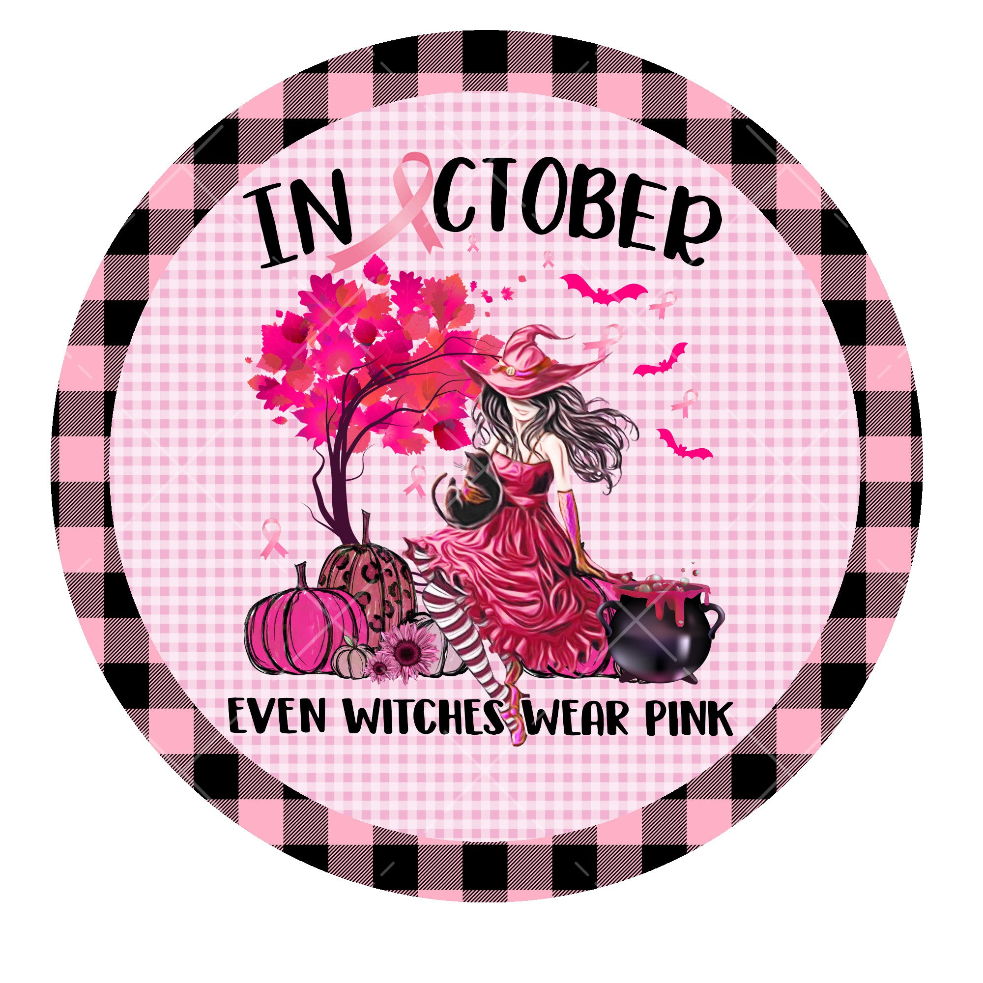 Pink Witch Sign Cancer Awareness Sign October Breast Cancer - Etsy