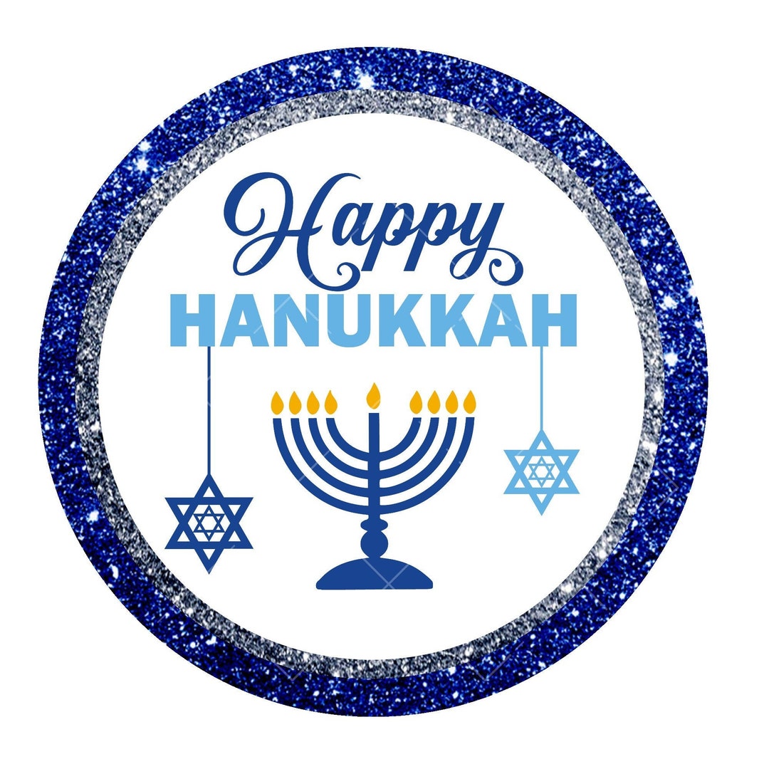 Happy Hanukkah Wreath Sign, Metal Wreath Sign, Round Wreath Sign ...