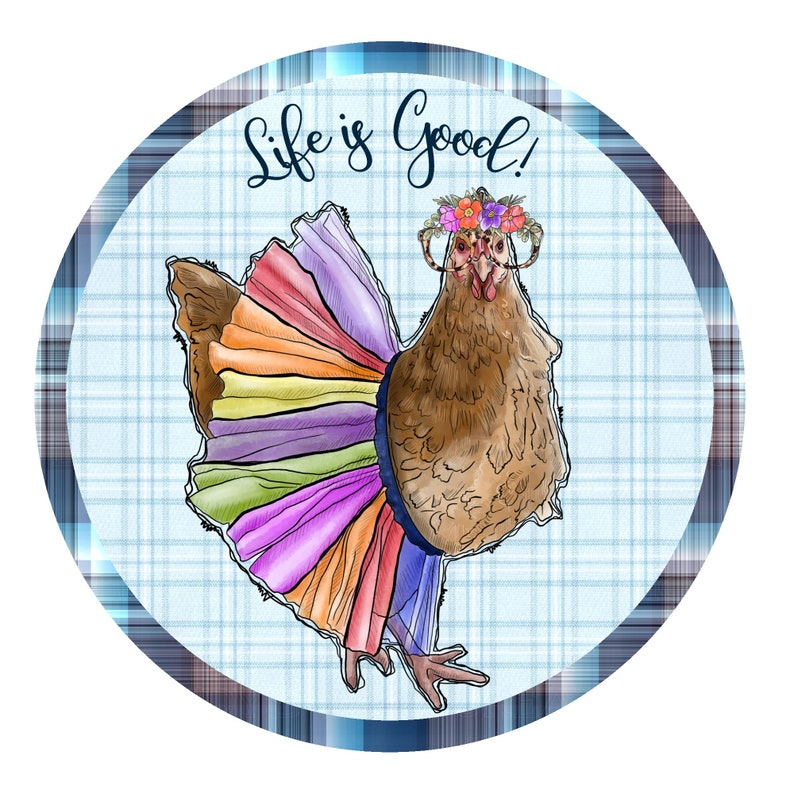 Rooster Life is Good Wreath Sign Metal Wreath Sign Signs for - Etsy