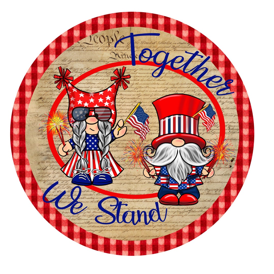 Together We Stand Patriotic Wreath Sign, Wreath Attachment, Metal ...
