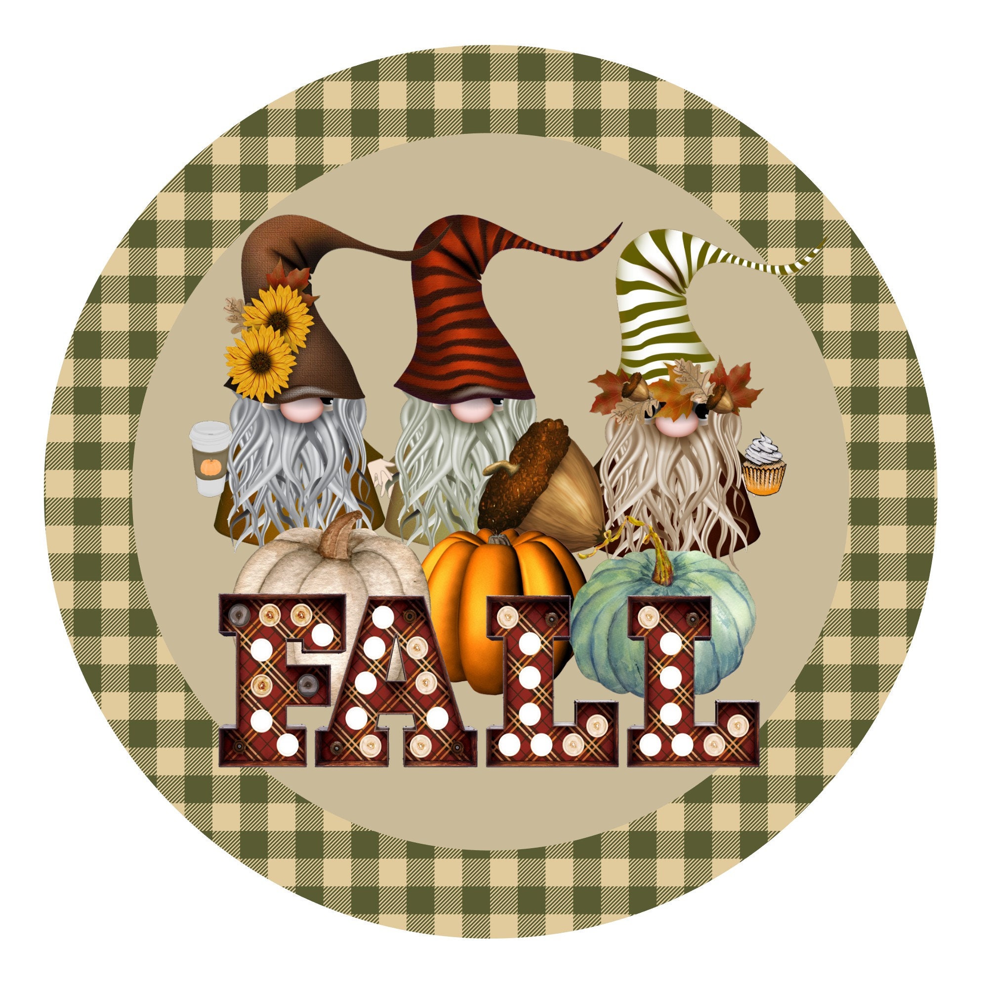 Fall Gnome Wreath Sign Wreath Attachment Metal Wreath Sign | Etsy