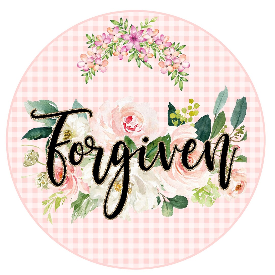 Scripture Forgiven Sign, Wreath Sign, Wreath Attachment, Metal Sign - Etsy
