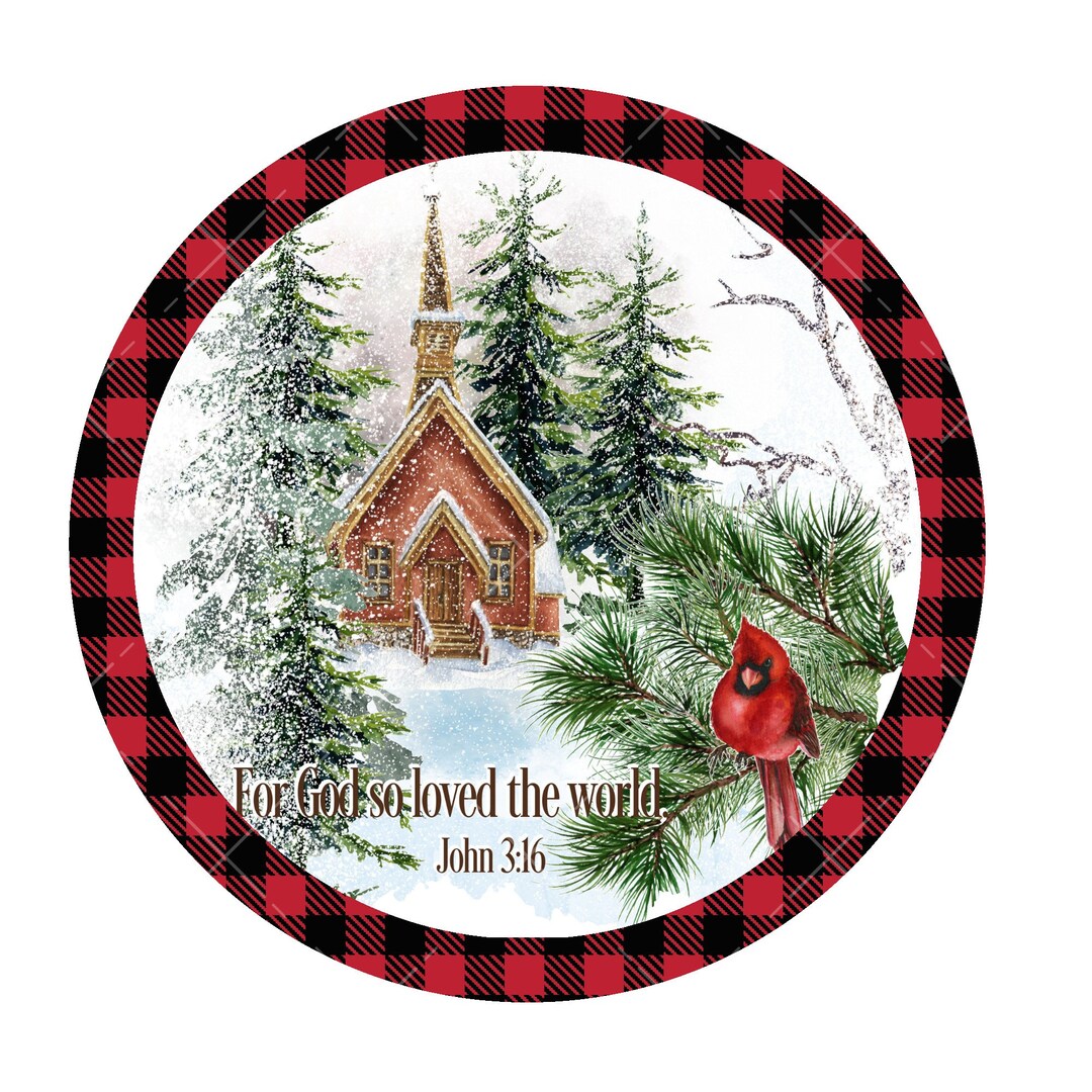 Winter Church Wreath Sign, John 3:16 Wreath Sign, Metal Wreath Sign ...