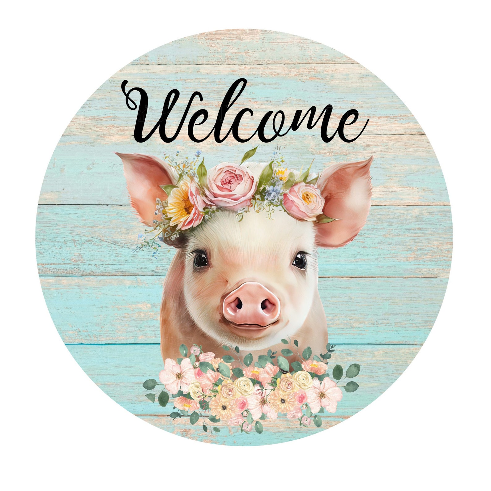Welcome Pig Wreath Sign Metal Wreath Sign Signs for Wreaths - Etsy