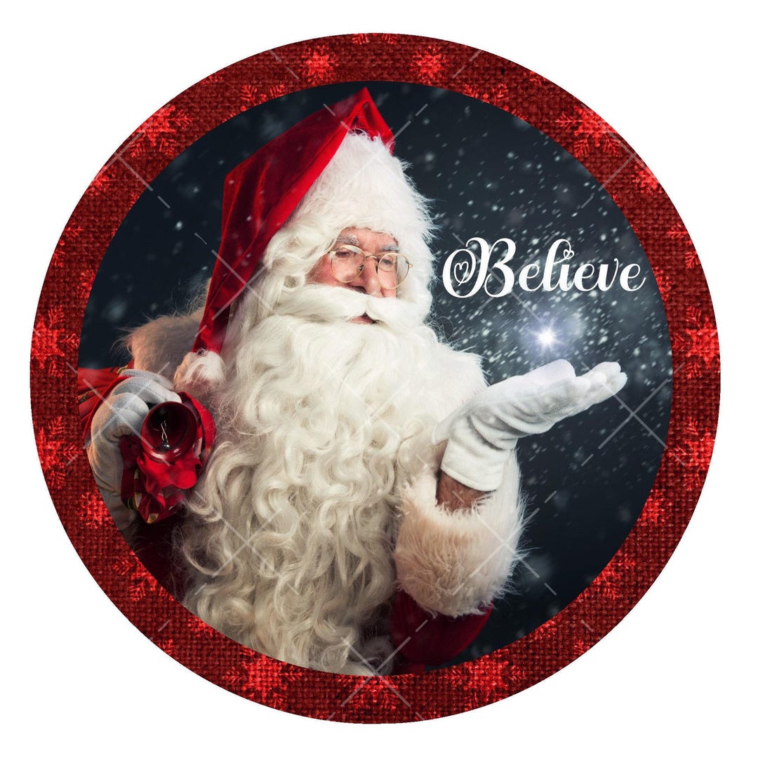 Santa Believe Wreath Sign, Metal Wreath Sign, Signs for Wreaths ...