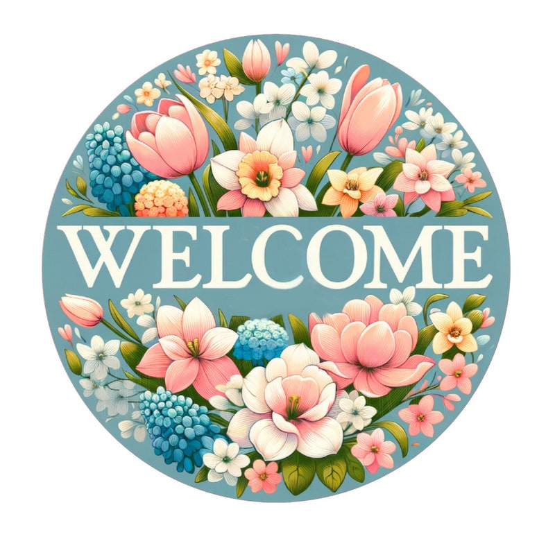 Round Welcome Sign - Etsy