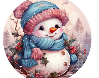 Pink Christmas Snowman Sign Winter Sign, Pink Christmas, Wreath Sign ...