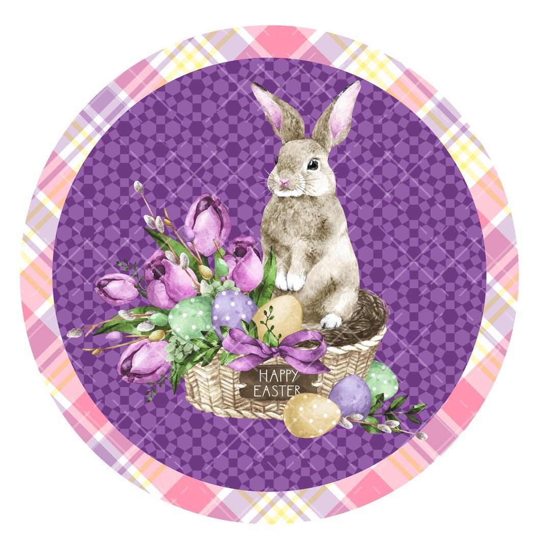 Happy Easter Wreath Sign Metal Wreath Sign Round Wreath - Etsy