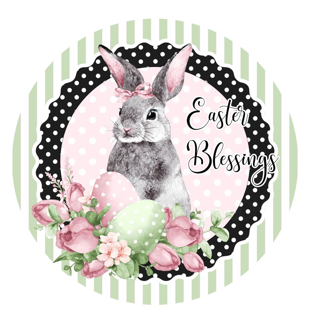 Easter Blessings Wreath Sign, Metal Wreath Sign, Sign for Wreaths ...