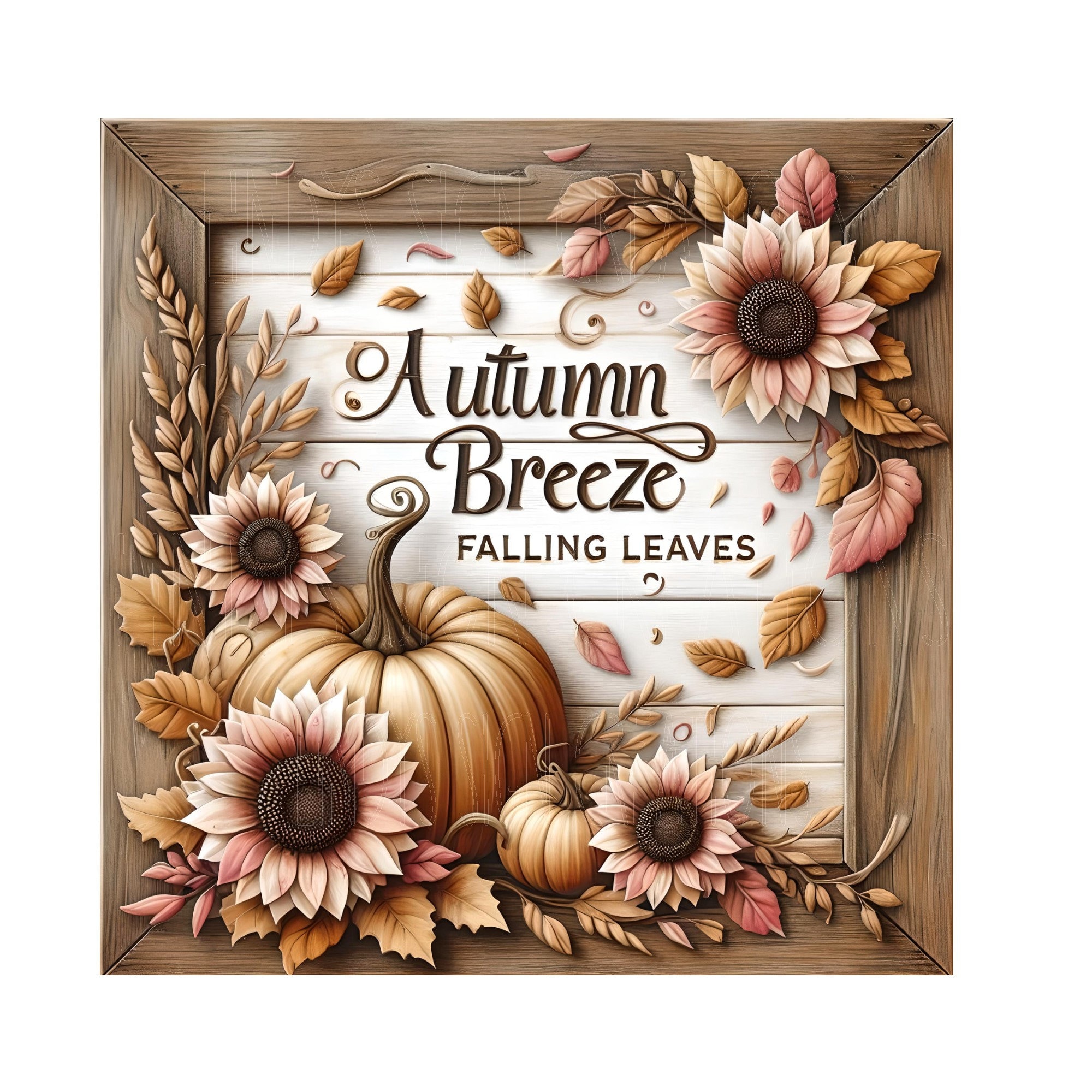 Autumn Breeze Falling Leaves Wreath Sign, 10x10 Wreath Sign, Metal ...
