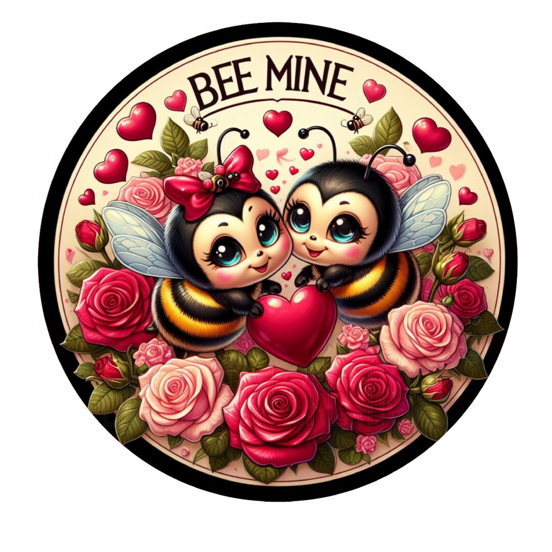 Bee Mine Wreath Sign, Metal Wreath Sign, Round Wreath Sign, Door Decor ...