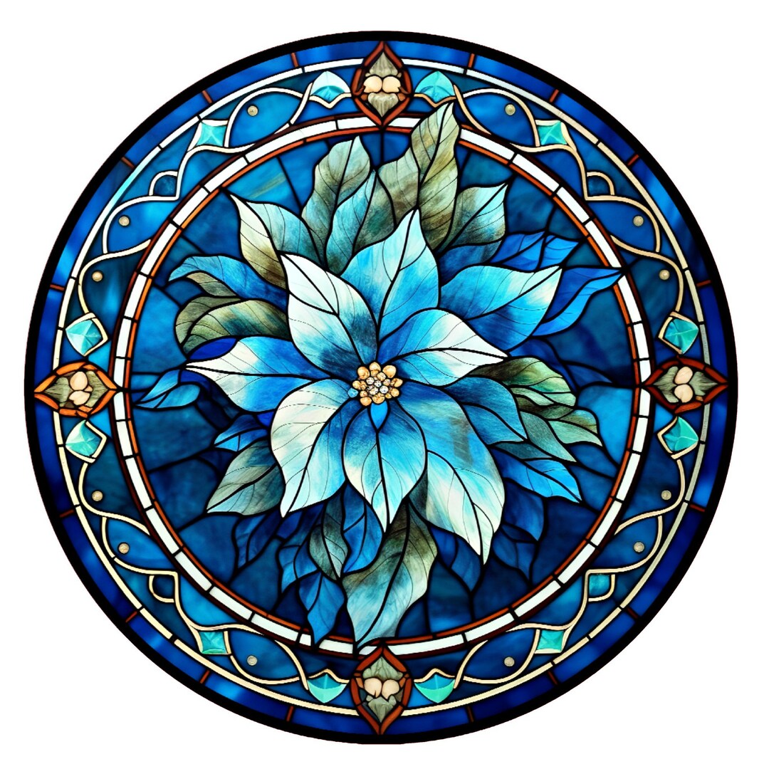 Blue Poinsettia Wreath Sign, Metal Wreath Sign, Signs for Wreaths ...