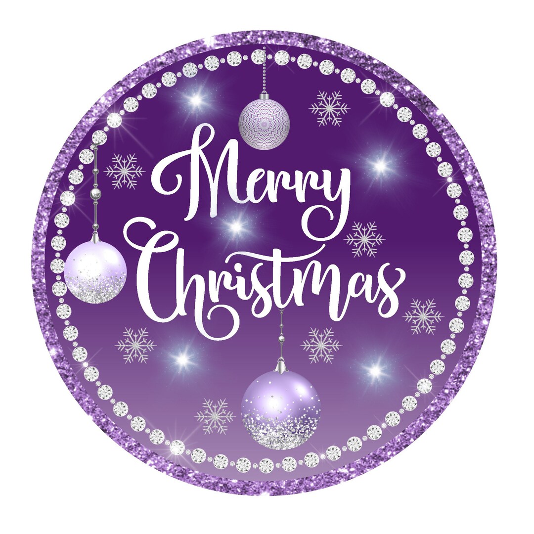 Purple Merry Christmas Wreath Sign, Metal Wreath Sign, Signs for ...