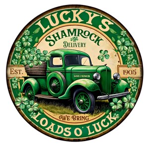 Lucky's Shamrock Delivery St. Patrick Day Wreath Sign, Metal Wreath ...