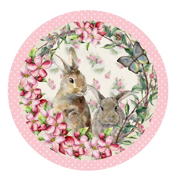 Spring Bunnies Wreath Sign Metal Wreath Sign Sign for - Etsy