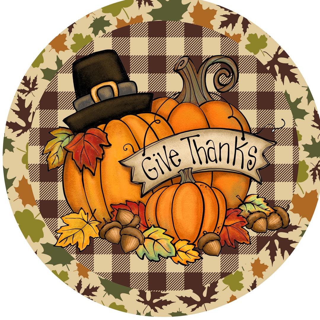 Give Thanks Wreath Sign, Wreath Attachment, Metal Wreath Sign, Fall ...