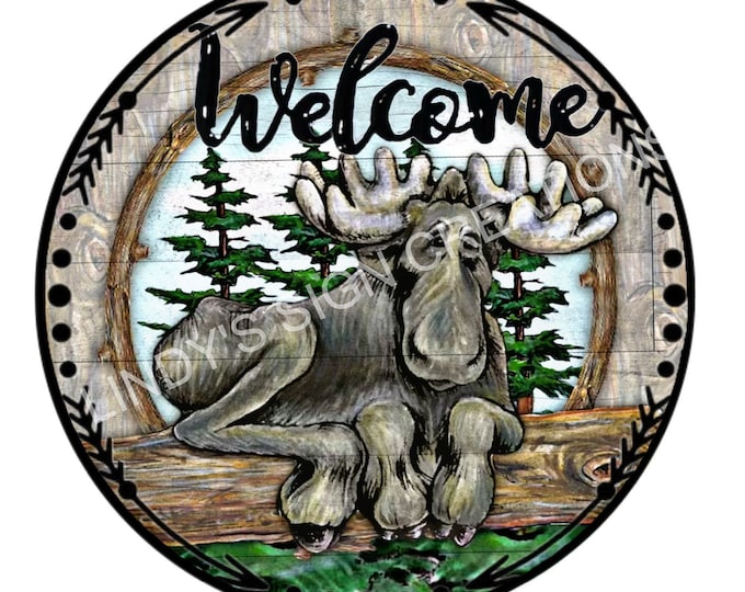 Moose Rustic Welcome Sign Wreath Sign Wreath Attachment - Etsy