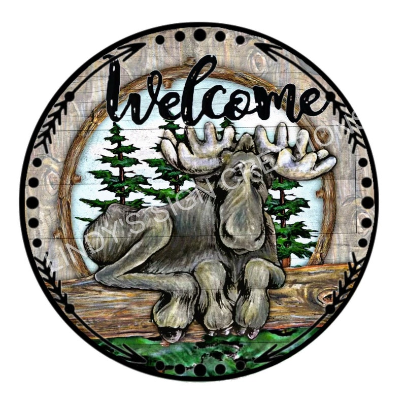 Moose Welcome Sign - Etsy