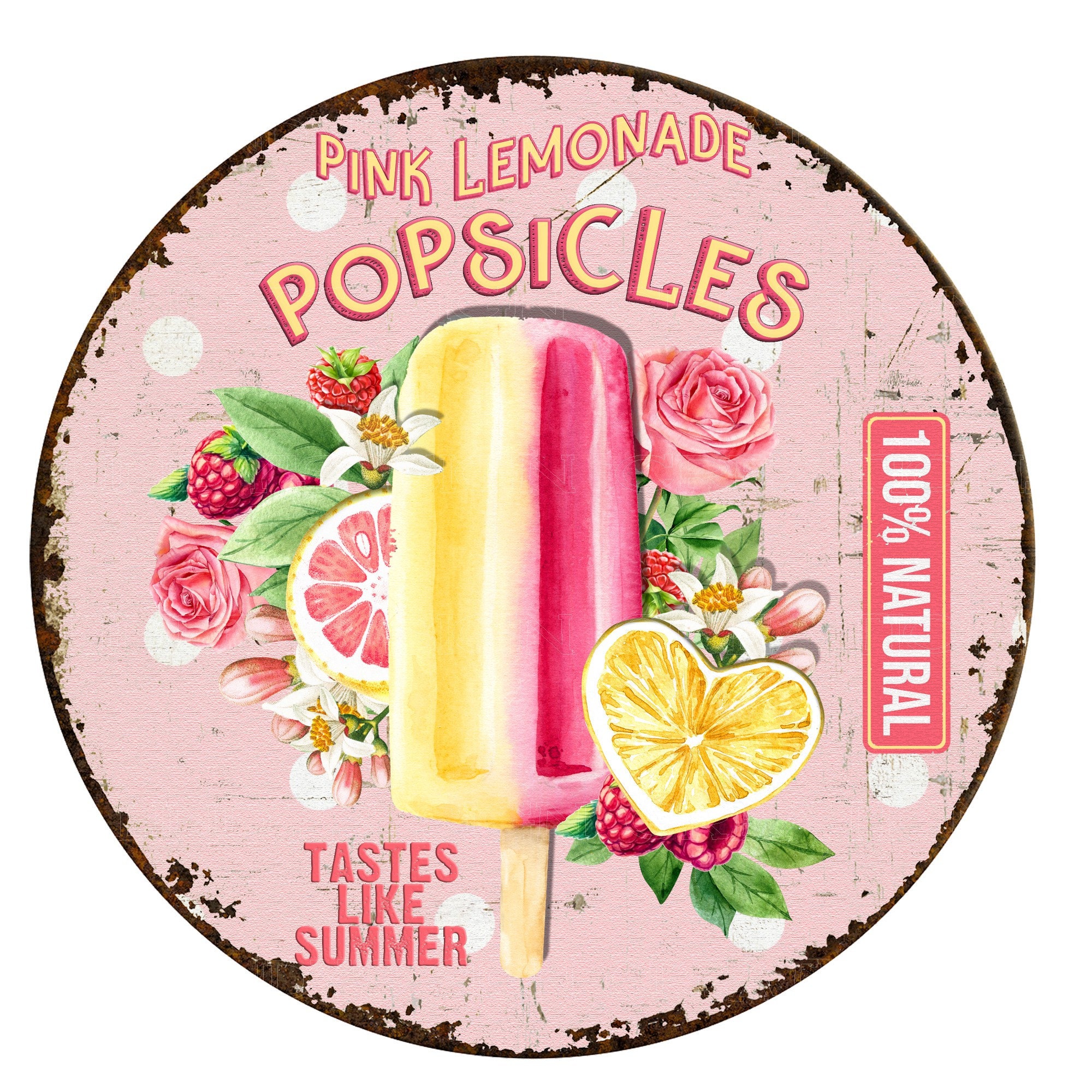 Pink Lemonade Popsicles Wreath Sign Metal Wreath Sign Sign - Etsy