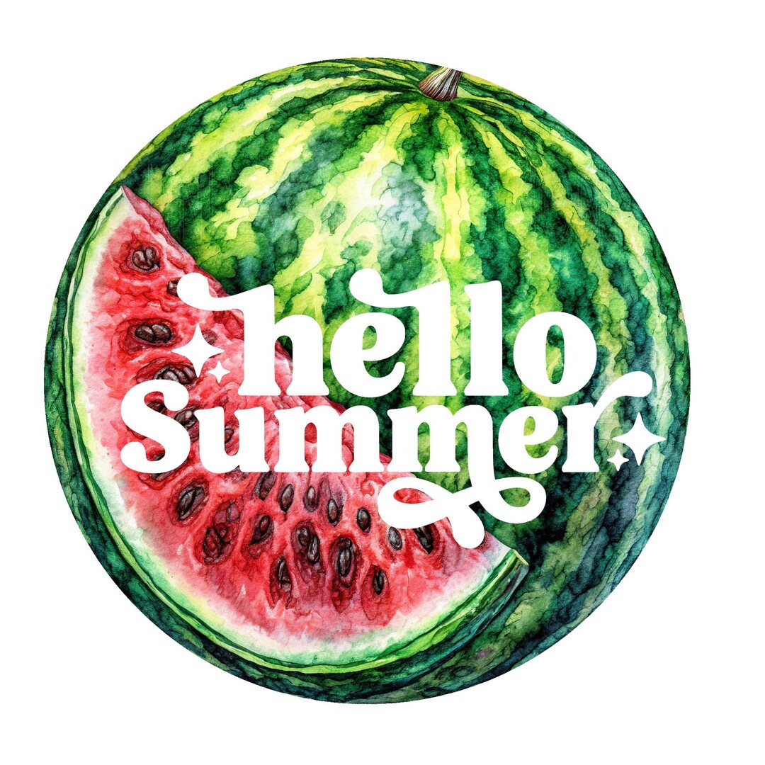 Watermelon Hello Summer Wreath Sign, Metal Wreath Sign, Round Wreath ...